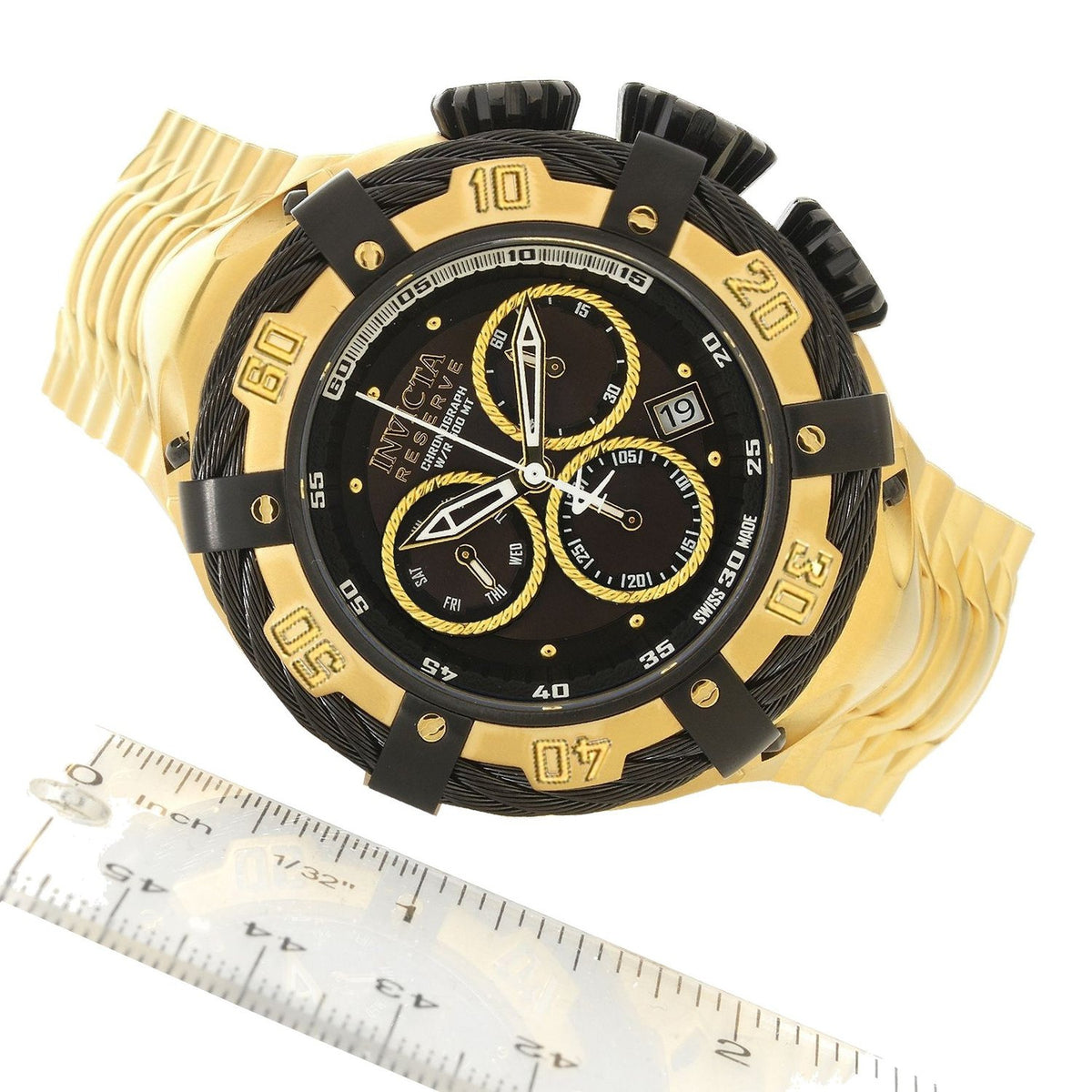 Invicta 21346 Men's Thunderbolt Swiss Quartz Chrono Brushed Goldtone W ...